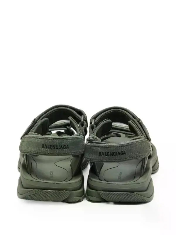 Balenciaga Tourist Flat Sandals With Touch-strap Fastening - Green