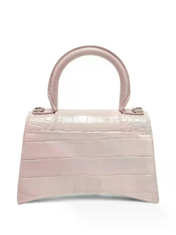 Balenciaga Xs Hourglass Crocodile-embossed Handbag