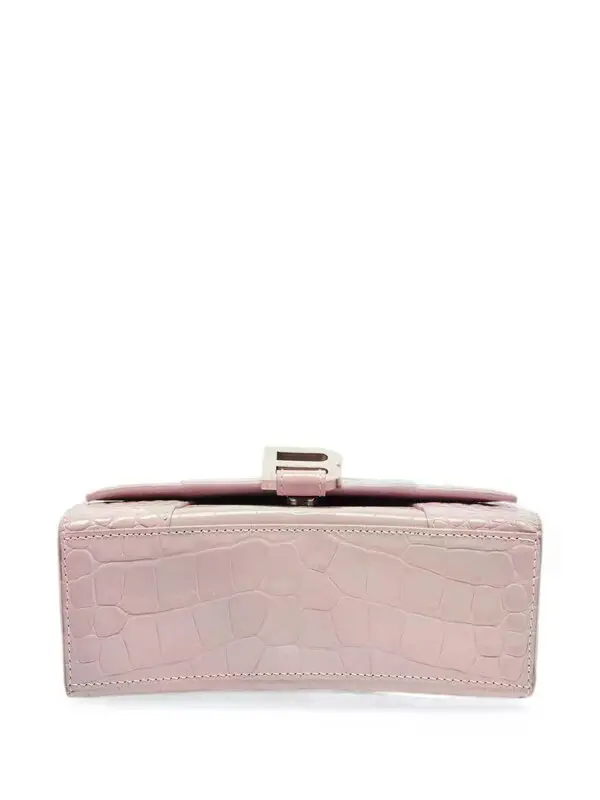 Balenciaga Xs Hourglass Crocodile-embossed Handbag