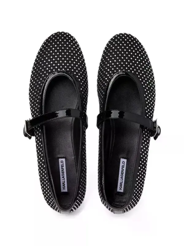 Karl Lagerfeld Karo Crystal-embellished Ballet Flats