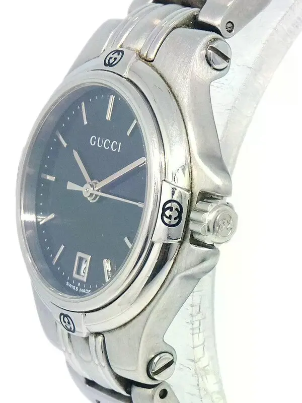 Gucci 25mm Stainless Steel Quartz Watch With Dial - Black