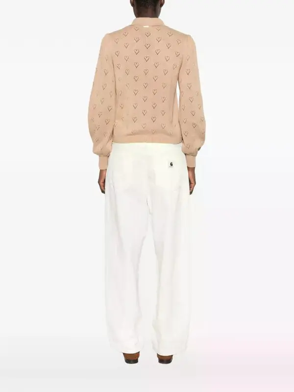 TWINSET Pointelle-knit Buttoned Polo Shirt