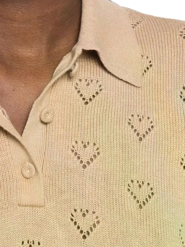 TWINSET Pointelle-knit Buttoned Polo Shirt