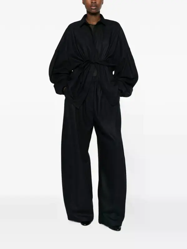 THELATEST Elasticated Waistband Wide-leg Trousers - Blue
