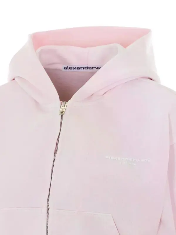 Alexander Wang Zip-up Hoodie With Logo Print - Pink