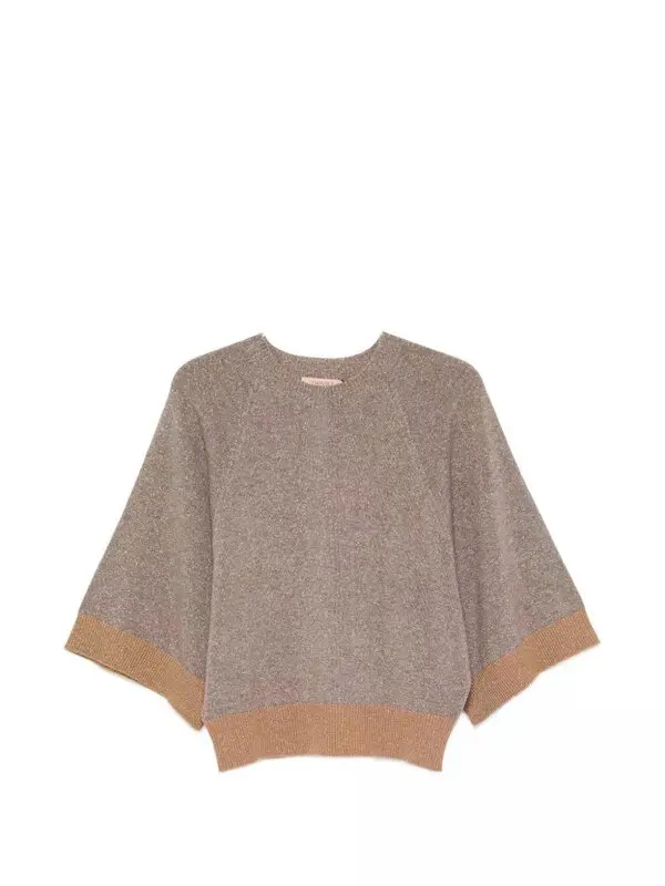 TWINSET Metallic Raglan Sleeve Sweater