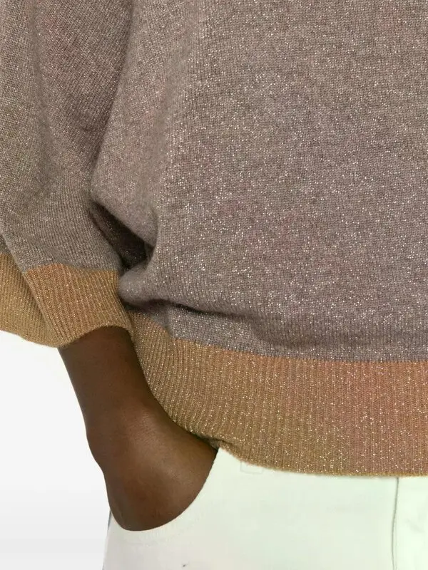 TWINSET Metallic Raglan Sleeve Sweater