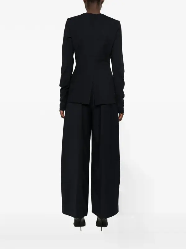 THELATEST Long-sleeve Rear-slit Blouse