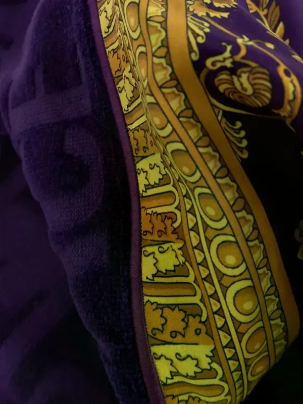 Versace I ♡ Baroque-print Logo-jacquard Towels - Purple