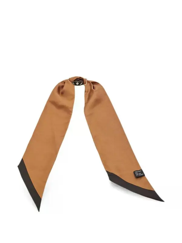 Gucci Lettering-print Gg Ring Bandeau Scarf - Brown