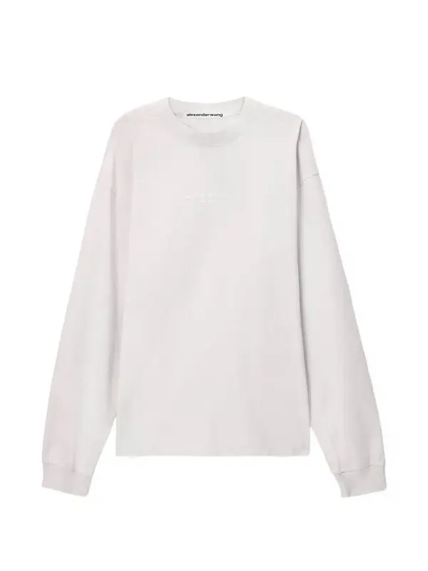 Alexander Wang Logo-print Long-sleeve T-shirt - Pink