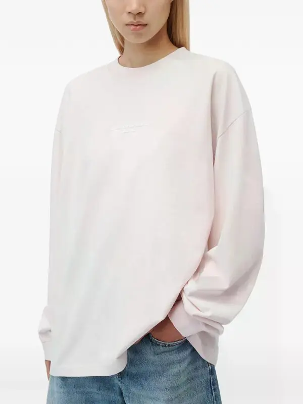 Alexander Wang Logo-print Long-sleeve T-shirt - Pink