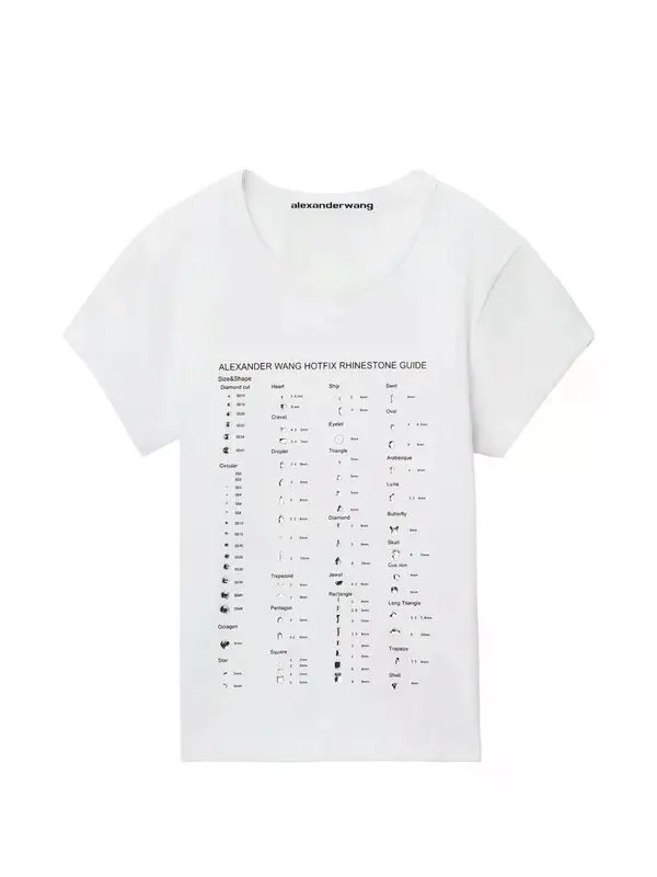 Alexander Wang Fitted Ss T-shirt W/ Hotfix Card Graphic