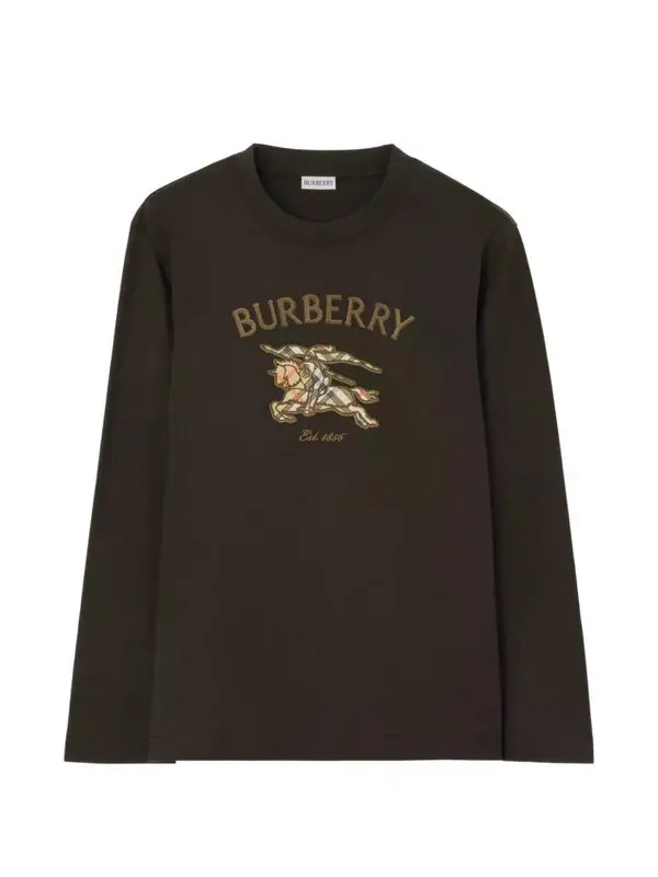 Burberry Knight Check Cotton Long-sleeve T-shirt - Brown