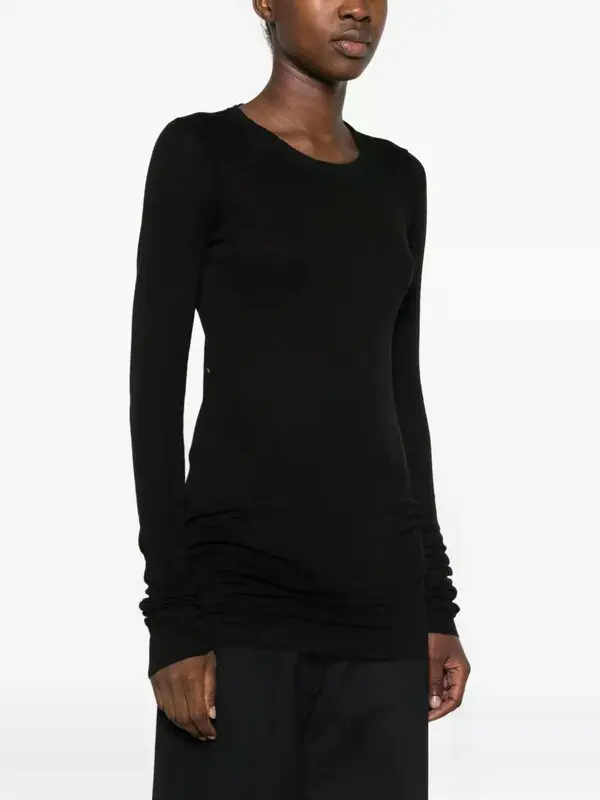 Rick Owens Ruched Long-sleeve Top