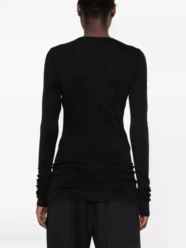 Rick Owens Ruched Long-sleeve Top