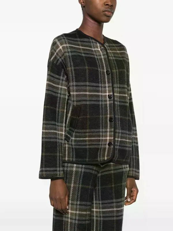 Eric Bompard Tartan Jacquard Cardigan