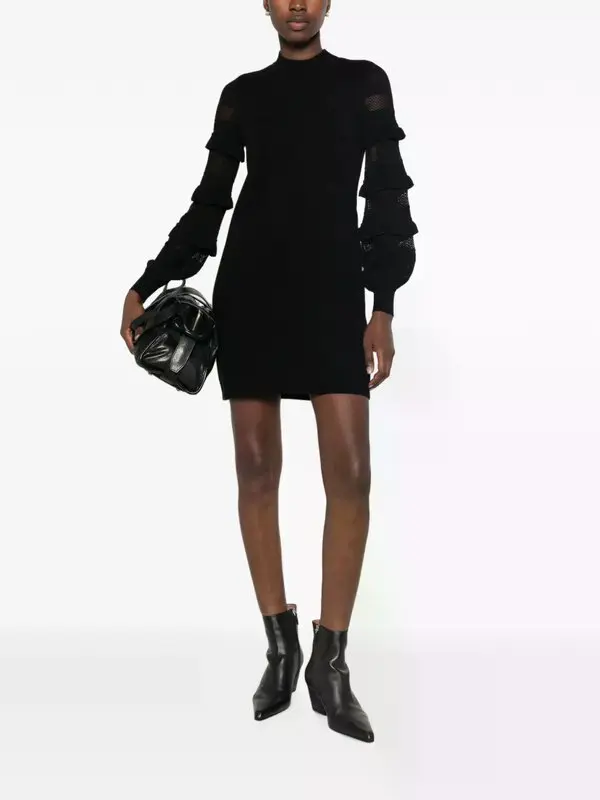 TWINSET Ruffled Sleeve Mini Knitted Dress
