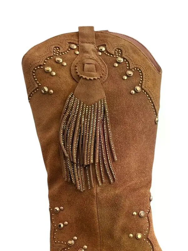 Kurt Geiger Studded Fringed-tassel Boots - Brown