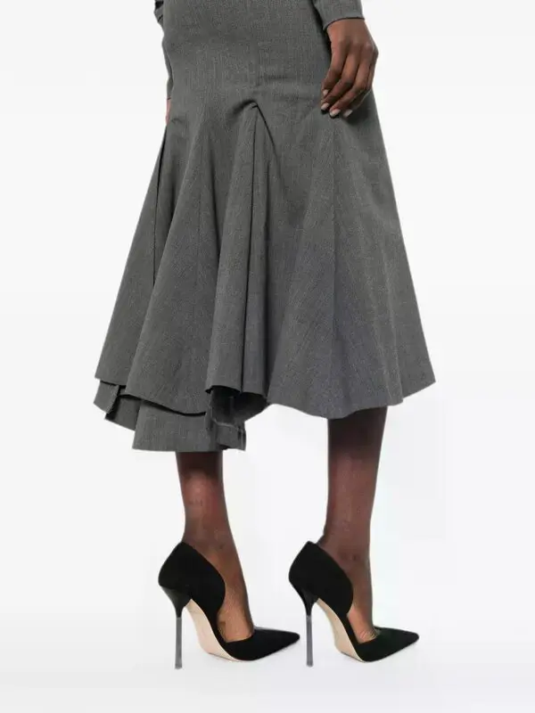 THELATEST High-neck Flared-hem Midi Dress