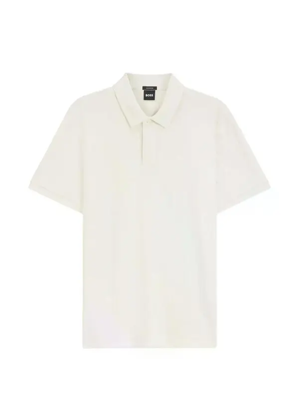 BOSS Geometric-jacquard Polo Shirt In Cotton