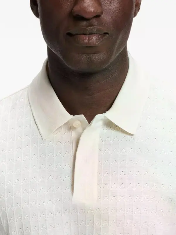 BOSS Geometric-jacquard Polo Shirt In Cotton
