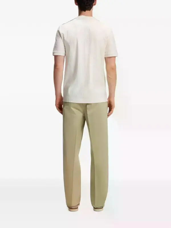 BOSS Geometric-jacquard T-shirt In Cotton