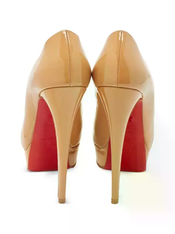 CHRISTIAN LOUBOUTIN Patent Leather Peep Toe Platform Pumps
