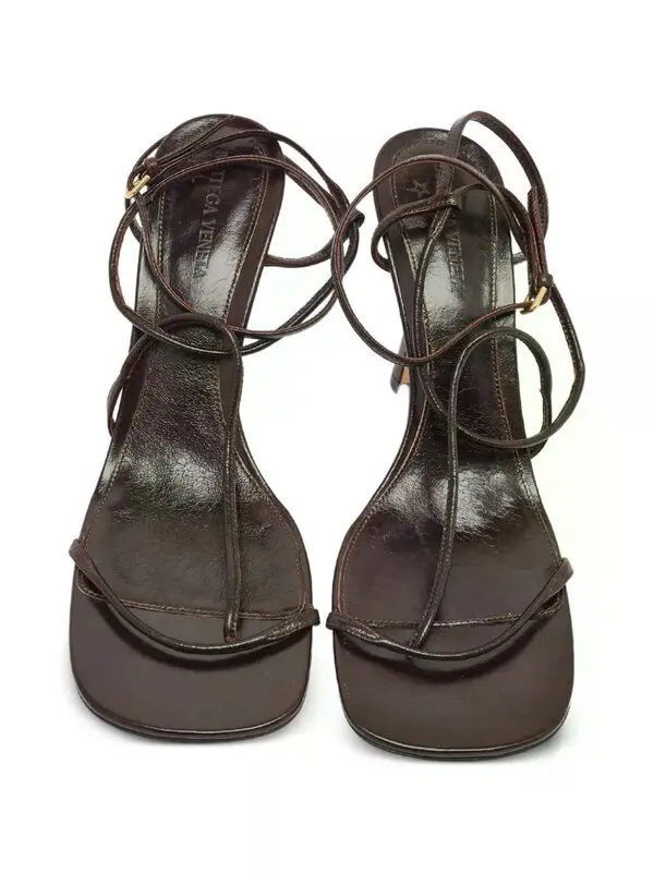 Bottega Veneta Leather Stretch Ankle Strap Sandals