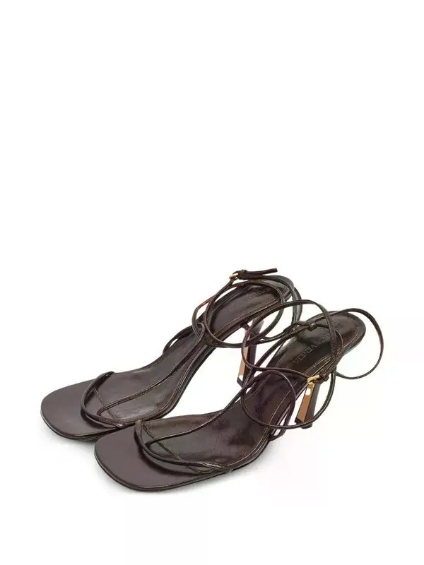 Bottega Veneta Leather Stretch Ankle Strap Sandals