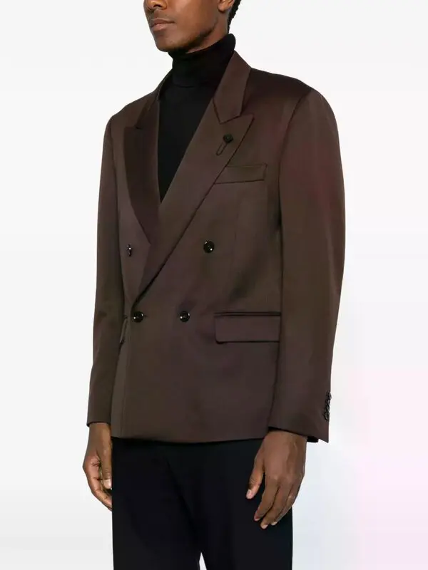 LARDINI Double-breasted Peak-lapel Jacket