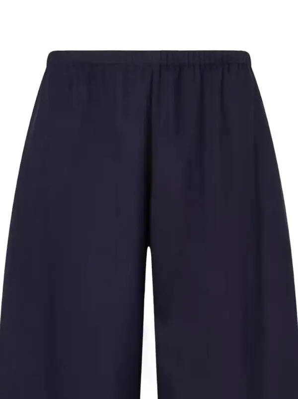 Khaite Navy Virgin Wool Wide-leg Trousers