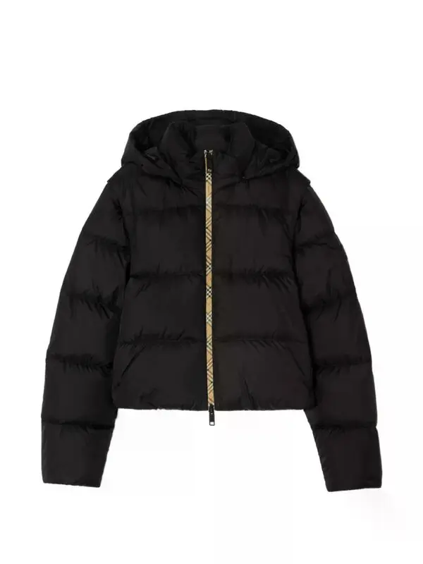 Burberry Padded Check Detail Jacket - Black