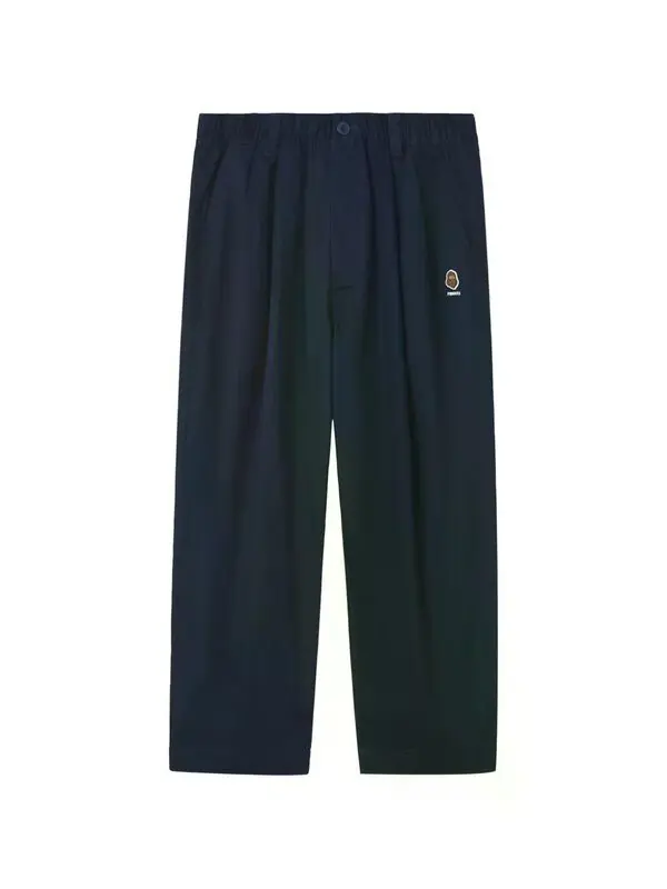 FINGERCROXX Pleated Logo-patch Trousers