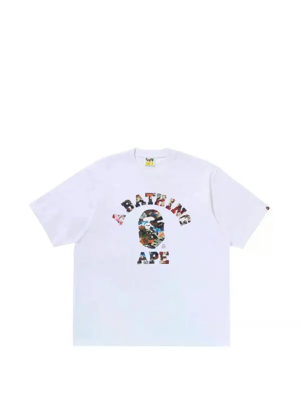 A BATHING APE Hybrid Camo College Relaxed-fit T-shirt - White