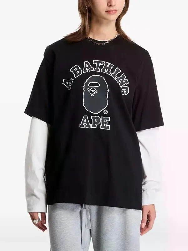 A BATHING APE Logo-print Cotton T-shirt - Black