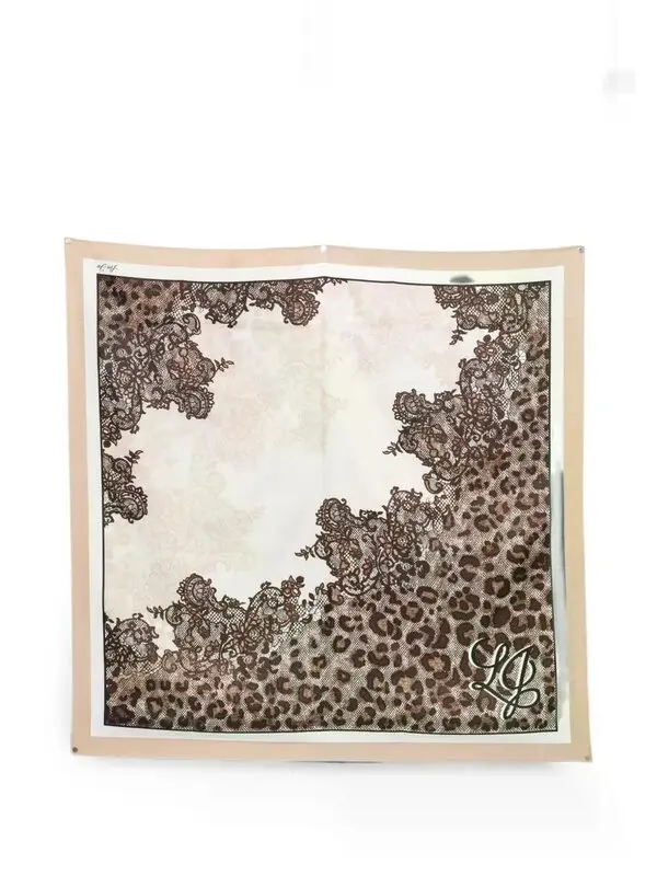 Liu Jo Lace-print Leopard-print Scarf