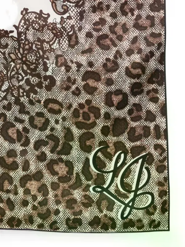 Liu Jo Lace-print Leopard-print Scarf