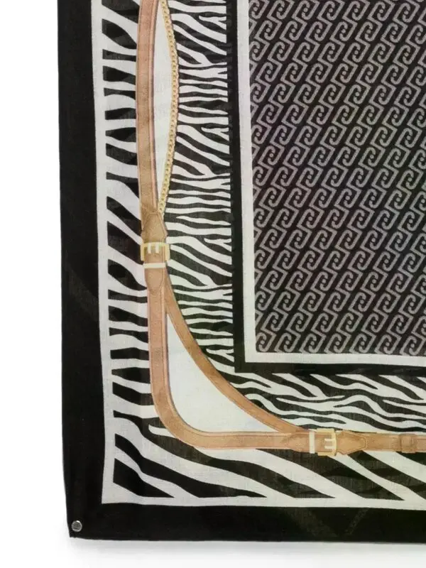 Liu Jo Zebra-print Logo-monogram Scarf
