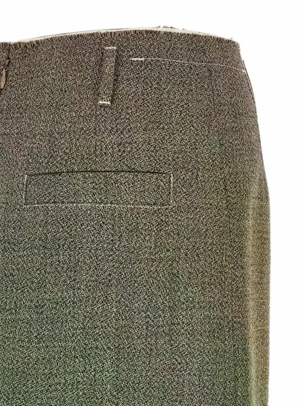 TELA Layered-hem Asymmetrical-slit Midi Skirt