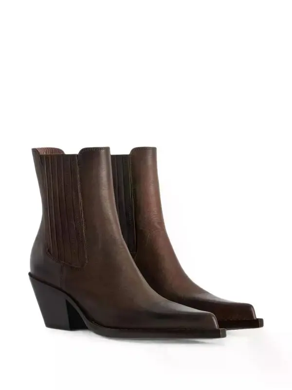 Paris Texas Pointed Toe Leather Ankle Boots