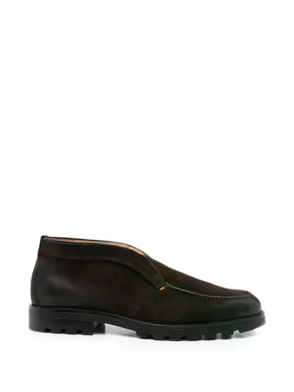Santoni Round-toe Leather Loafers