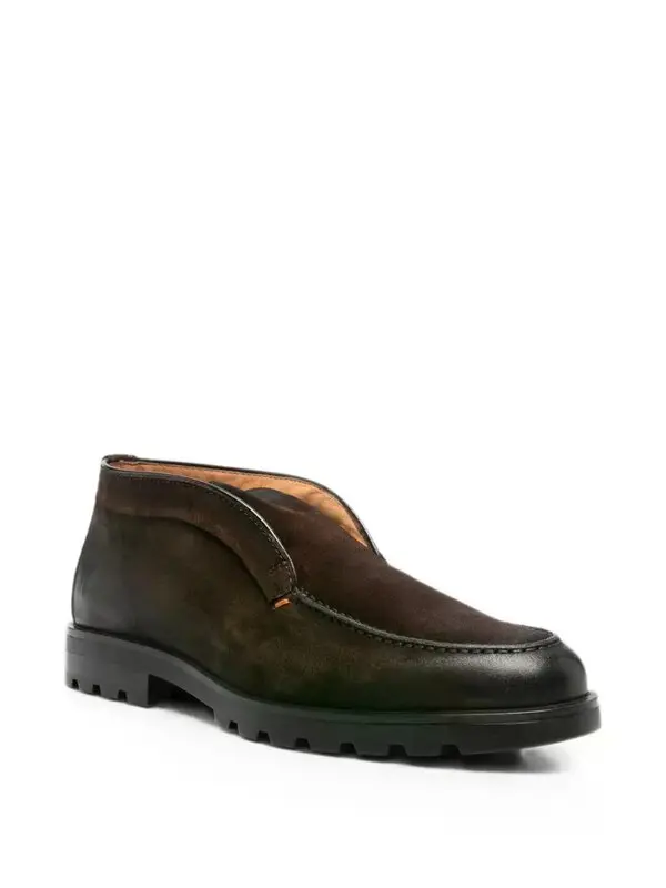Santoni Round-toe Leather Loafers