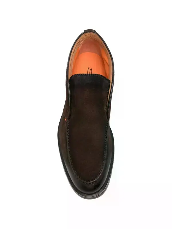 Santoni Round-toe Leather Loafers