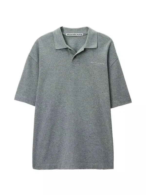 Alexander Wang Crystal-hotfix Short-sleeve Polo
