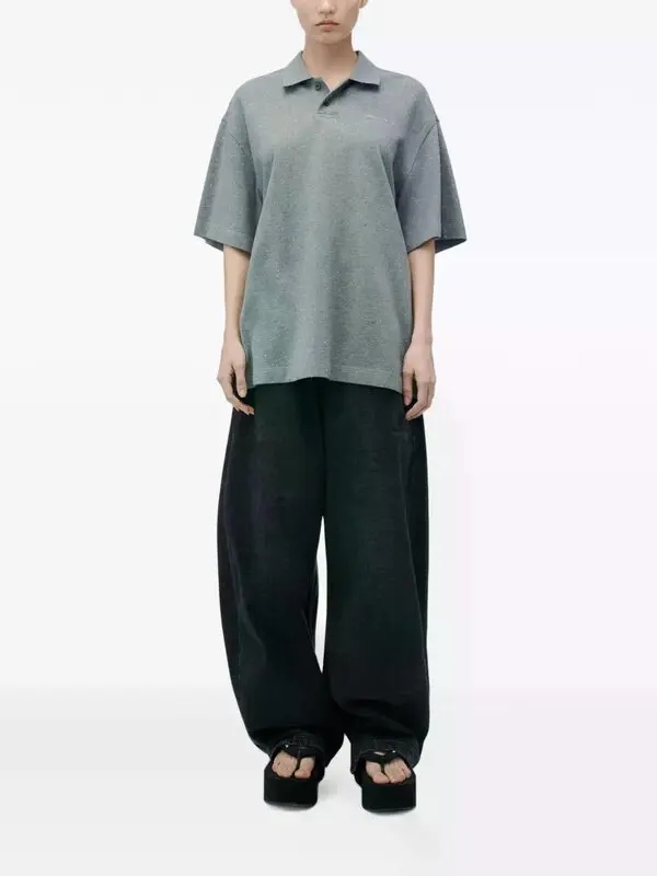Alexander Wang Crystal-hotfix Short-sleeve Polo