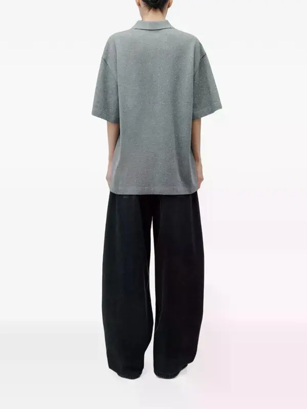 Alexander Wang Crystal-hotfix Short-sleeve Polo