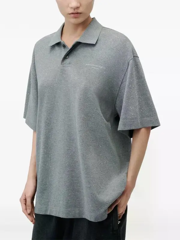 Alexander Wang Crystal-hotfix Short-sleeve Polo