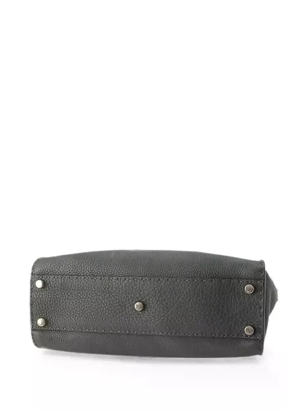 Fendi 2000-2010 Medium Leather Selleria Peekaboo Iconic Satchel - Grey