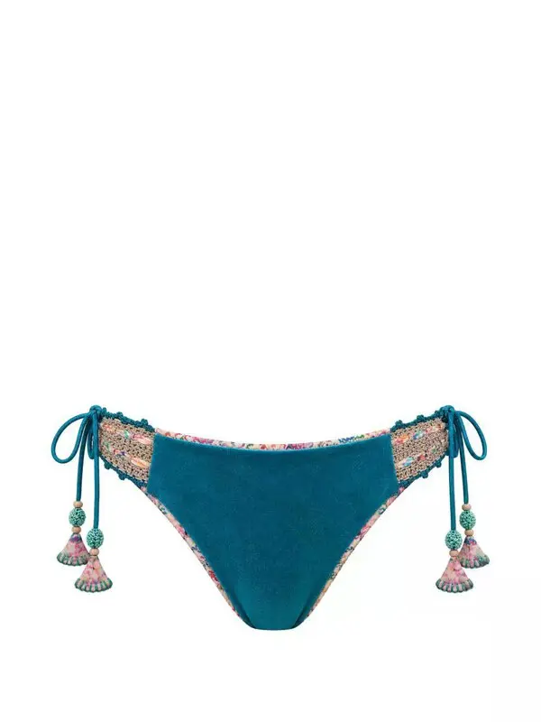 DEL MAAR Aqueme Reversible Crochet-trim Bikini Bottoms